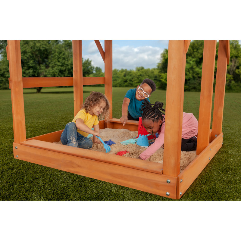 Creative Cedar Designs Timber Valley Swing Set with Wooden Roof ...