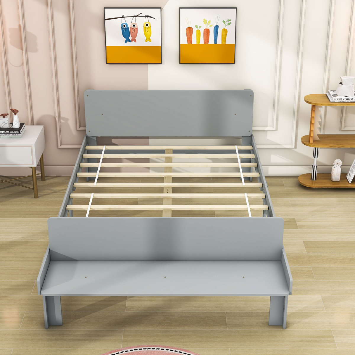 Latitude Run® Wood Bed with Footboard Bench | Wayfair