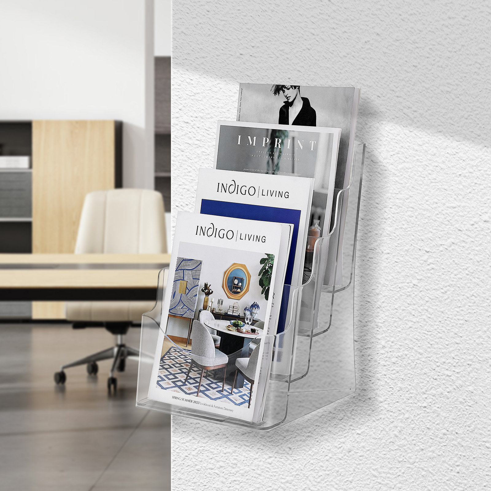 VEVOR Acrylic Brochure Holder 8.5 x 11 inch, 4-Tier Clear Acrylic ...