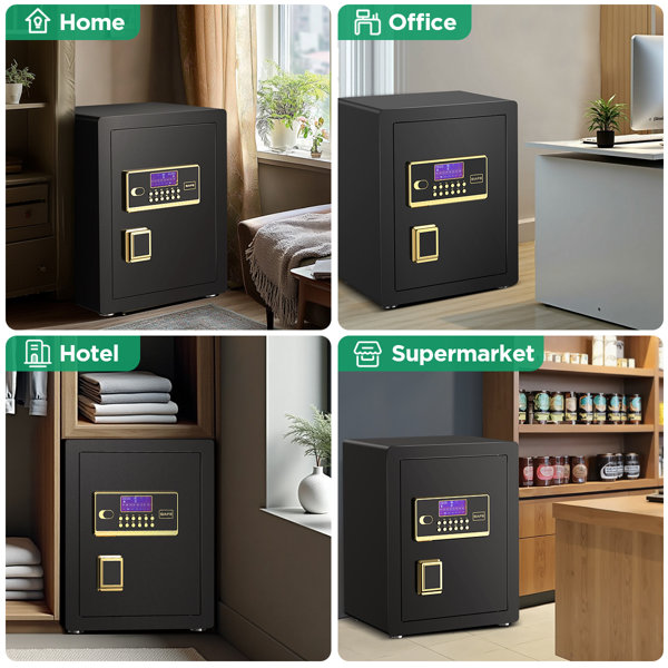 BESAFETY Safe Box, Digital Keypad Home Security Safe With Fireproof Bag ...