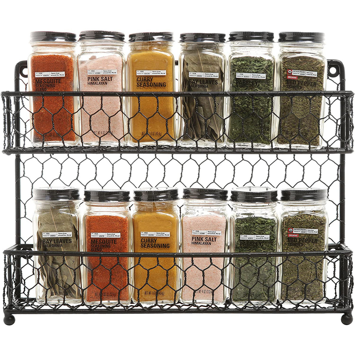 Gracie Oaks 12 Jar 2 Tier Metal Wire Spice Rack & Reviews | Wayfair