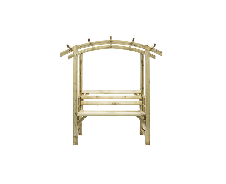 Shire GB Romana 180cm W x 87cm D Solid Wood Arbour with Bench in Brown ...