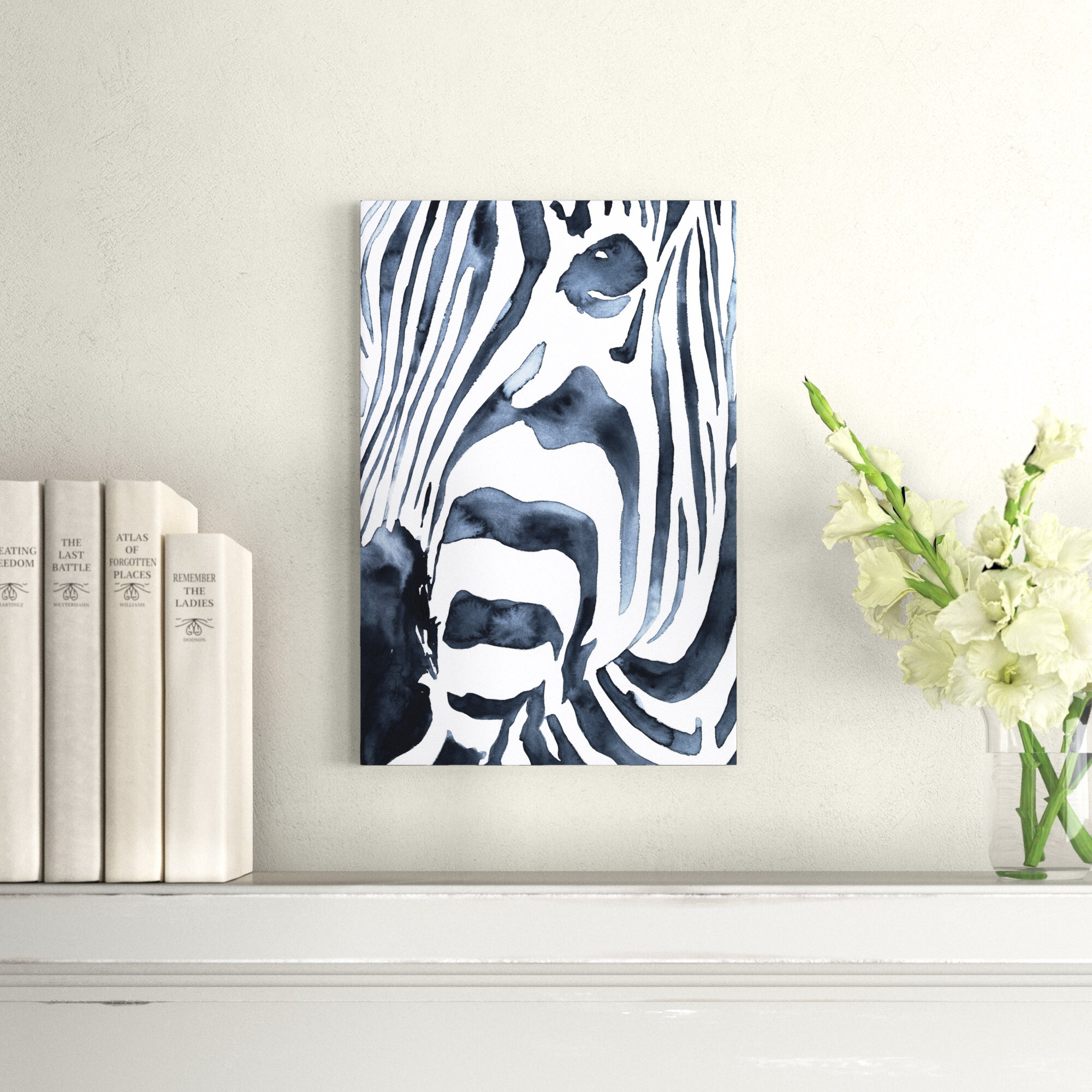 Dakota Fields Indigo Zebra II by Victoria Borges - Wrapped Canvas Print ...