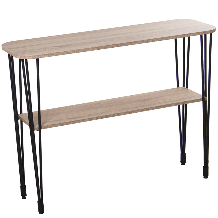 AlexandraHouse ROBLE WOOD ENTRY TABLE + 72288 BLACK METAL LEGS ...