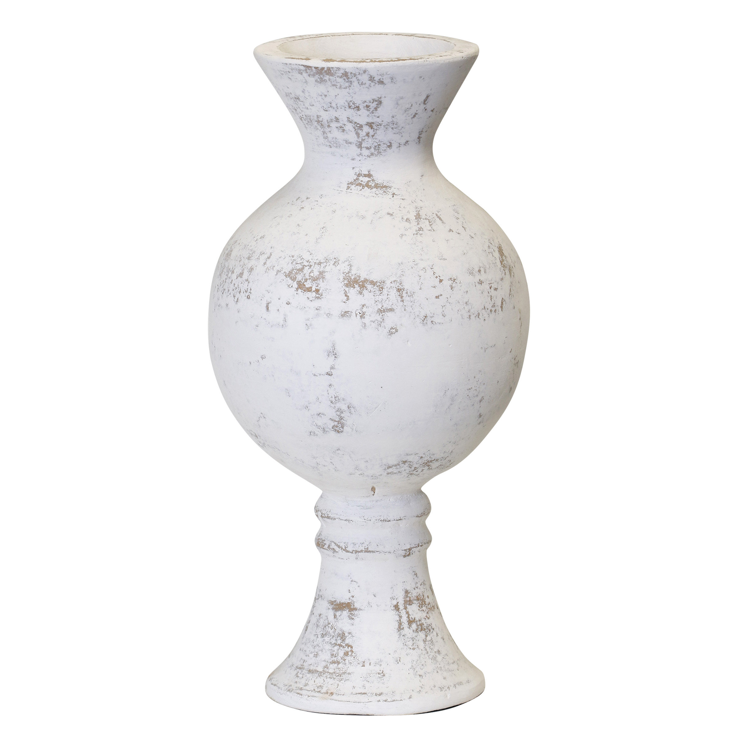 August Grove® Dianalys Vase - Distressed White Finish on Ceramic | Wayfair