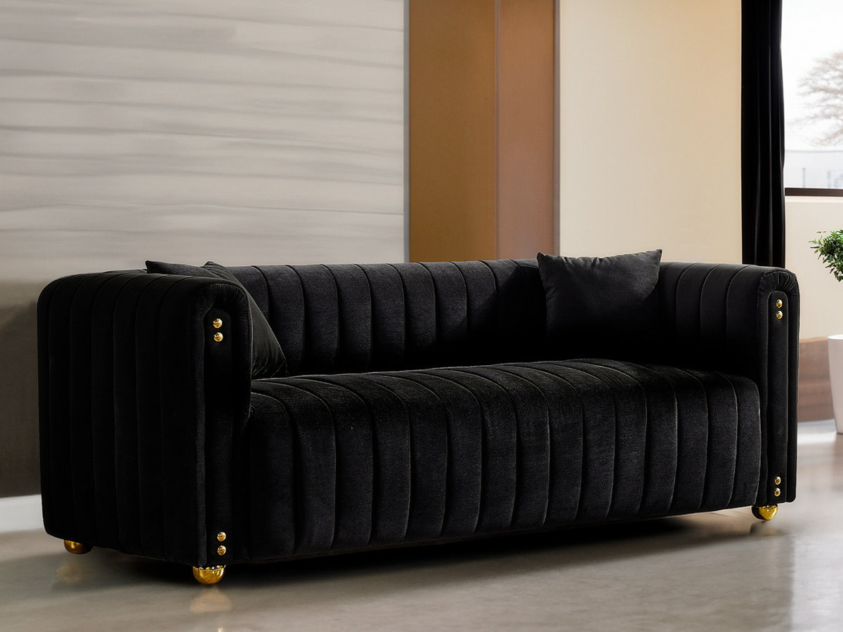 Mercer41 Ber 80.06'' Tufted Velvet Sofa Tufted Sofa Comfy Sofa Deep ...