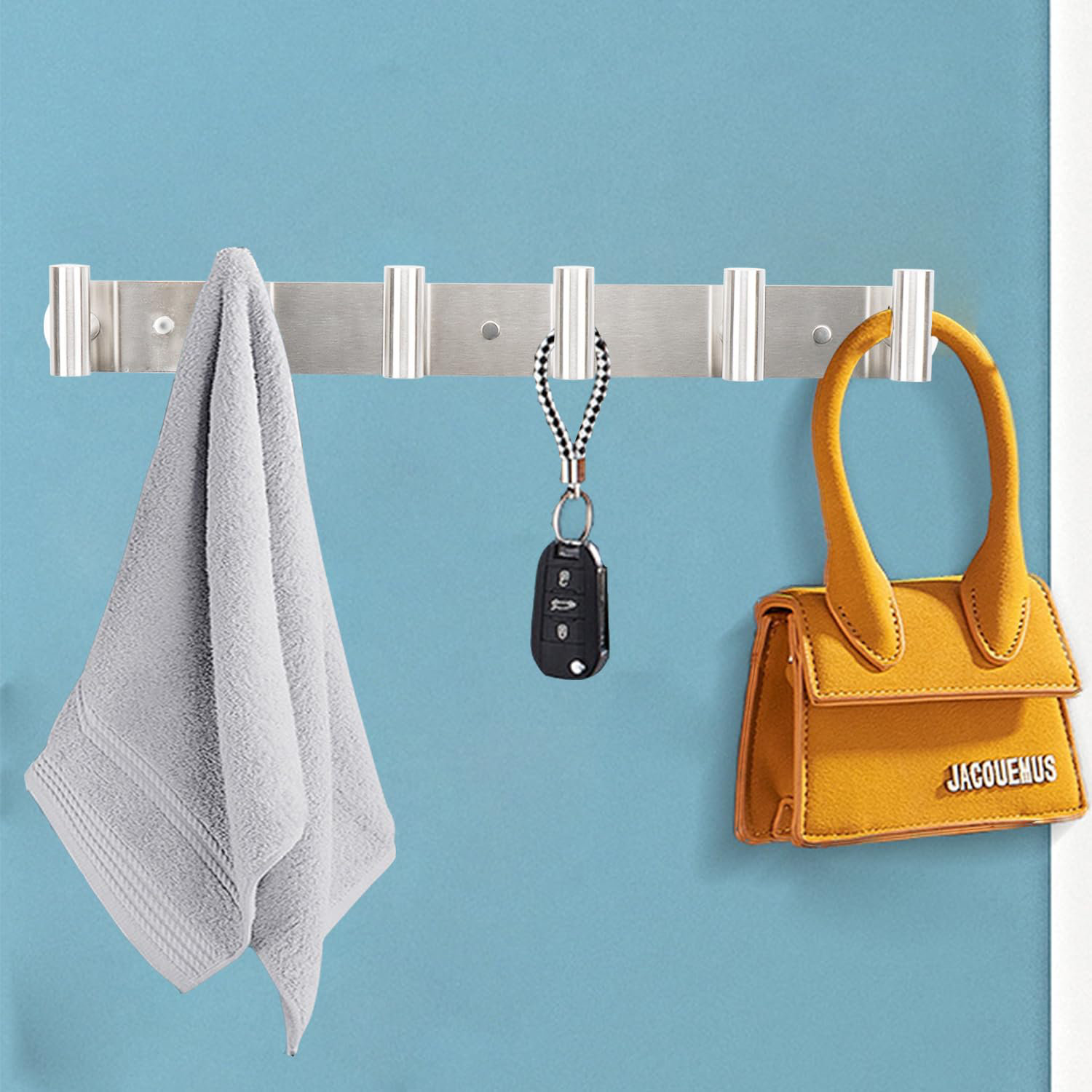 Latitude Run® Wall Mounted Coat Rack With 6 Hooks, Heavy Duty Towel ...