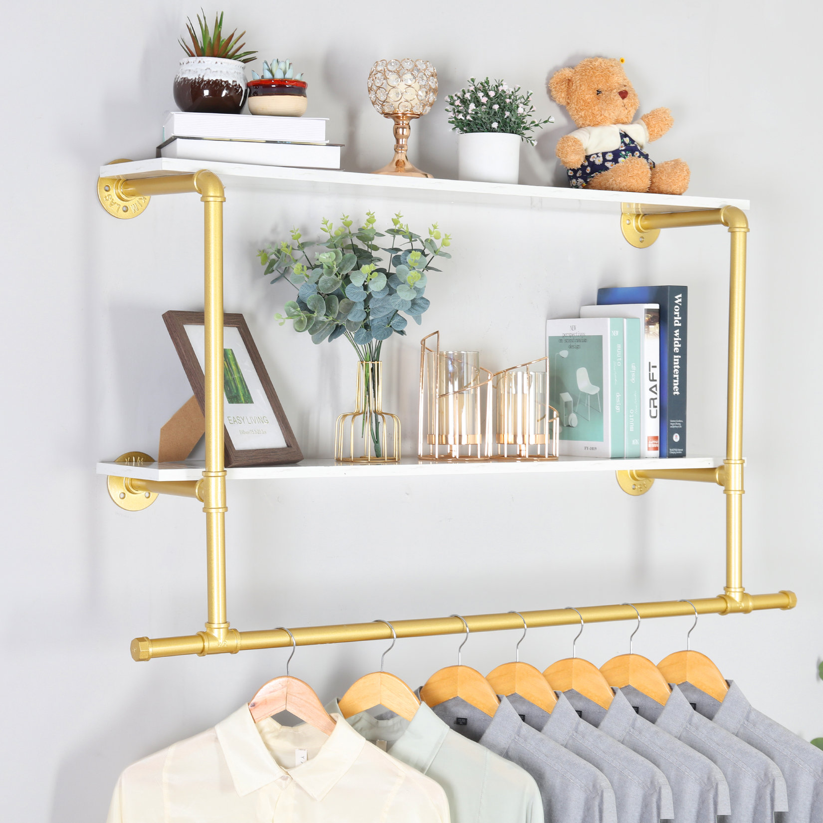 LUVODI 2 - Piece Metal Tiered Shelf | Wayfair