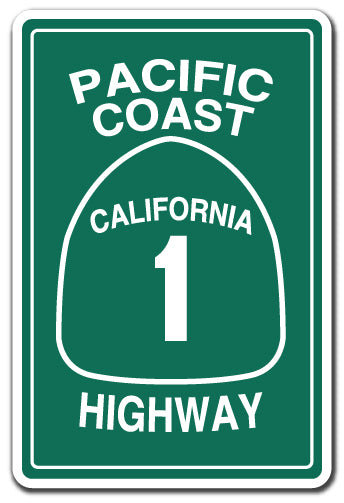 SignMission PACIFIC COAST HIGHWAY CALIFORNIA 1 Decal Road Freeway Cali ...