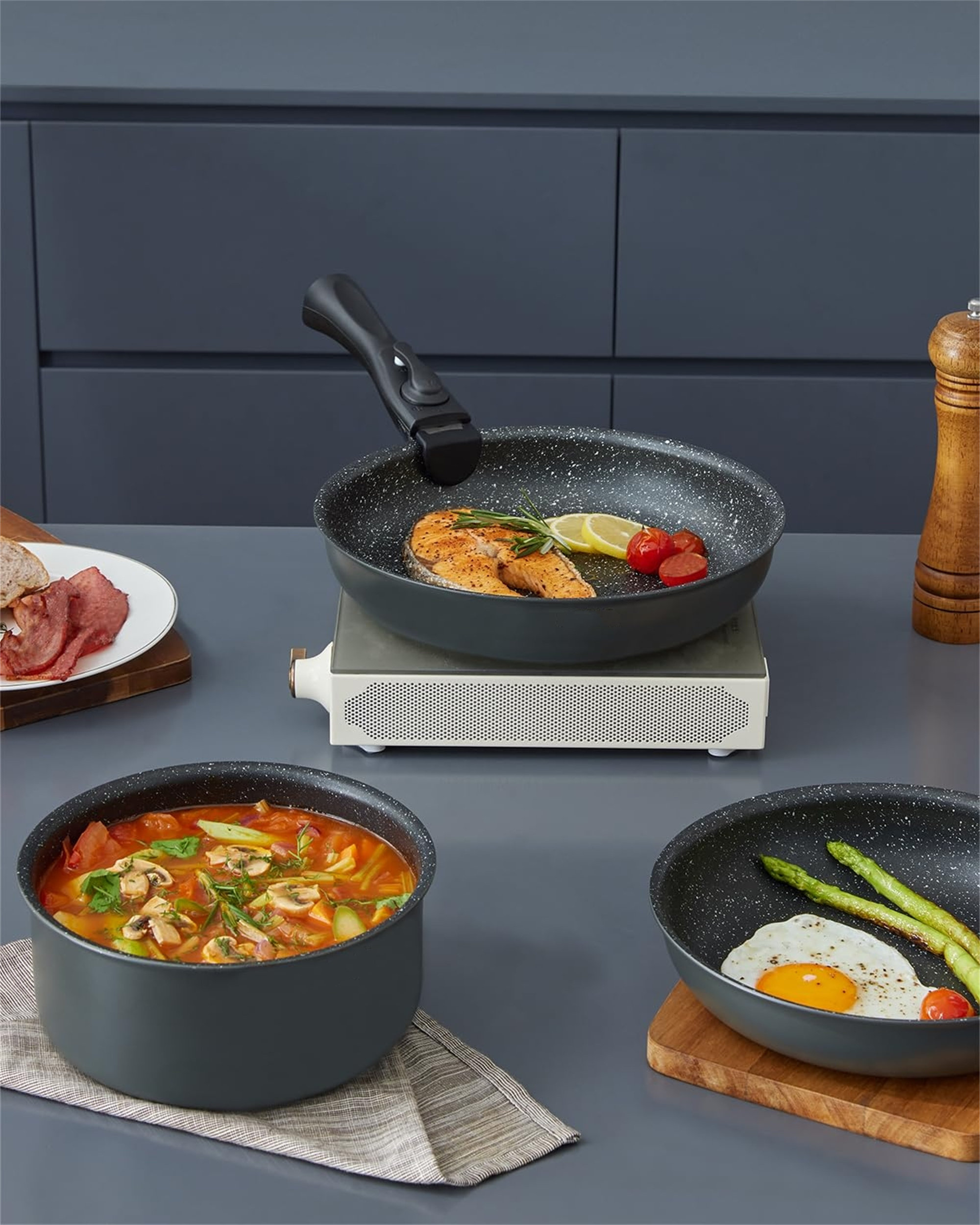 Maker Network Pan set with removable handles, pots and pans set with ...
