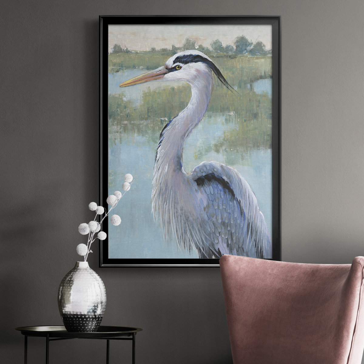 Wade Logan® Blue Heron Portrait I Framed On Canvas Print & Reviews ...
