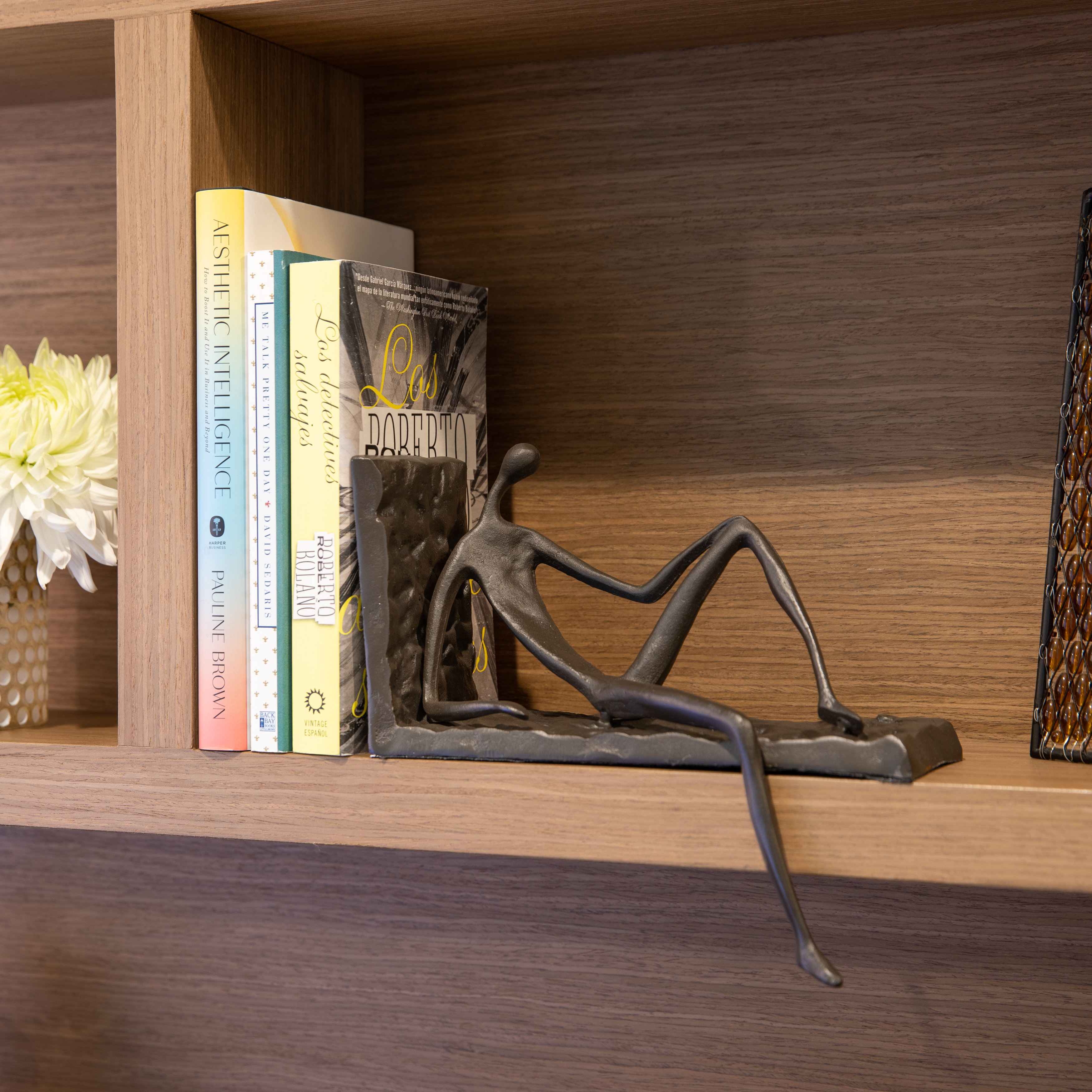 Ivy Bronx Man on Ledge Iron Sculpture Single Bookend | Wayfair