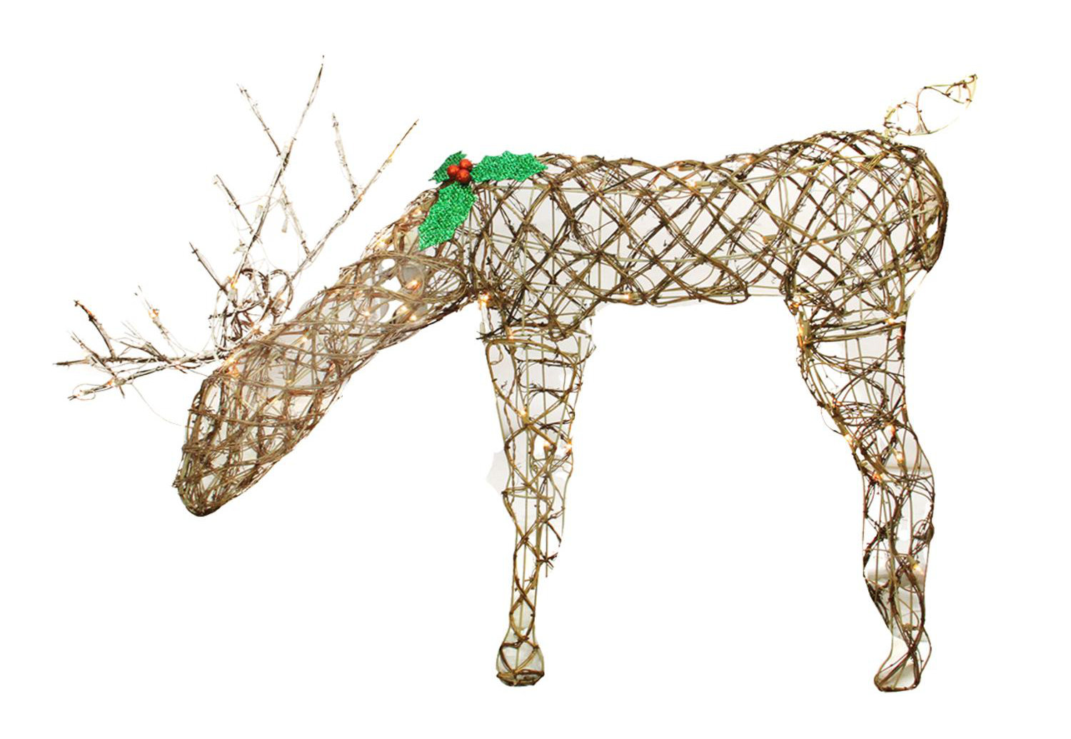 Northlight Seasonal 29" Feeding Grapevine Reindeer Lighted Outdoor ...