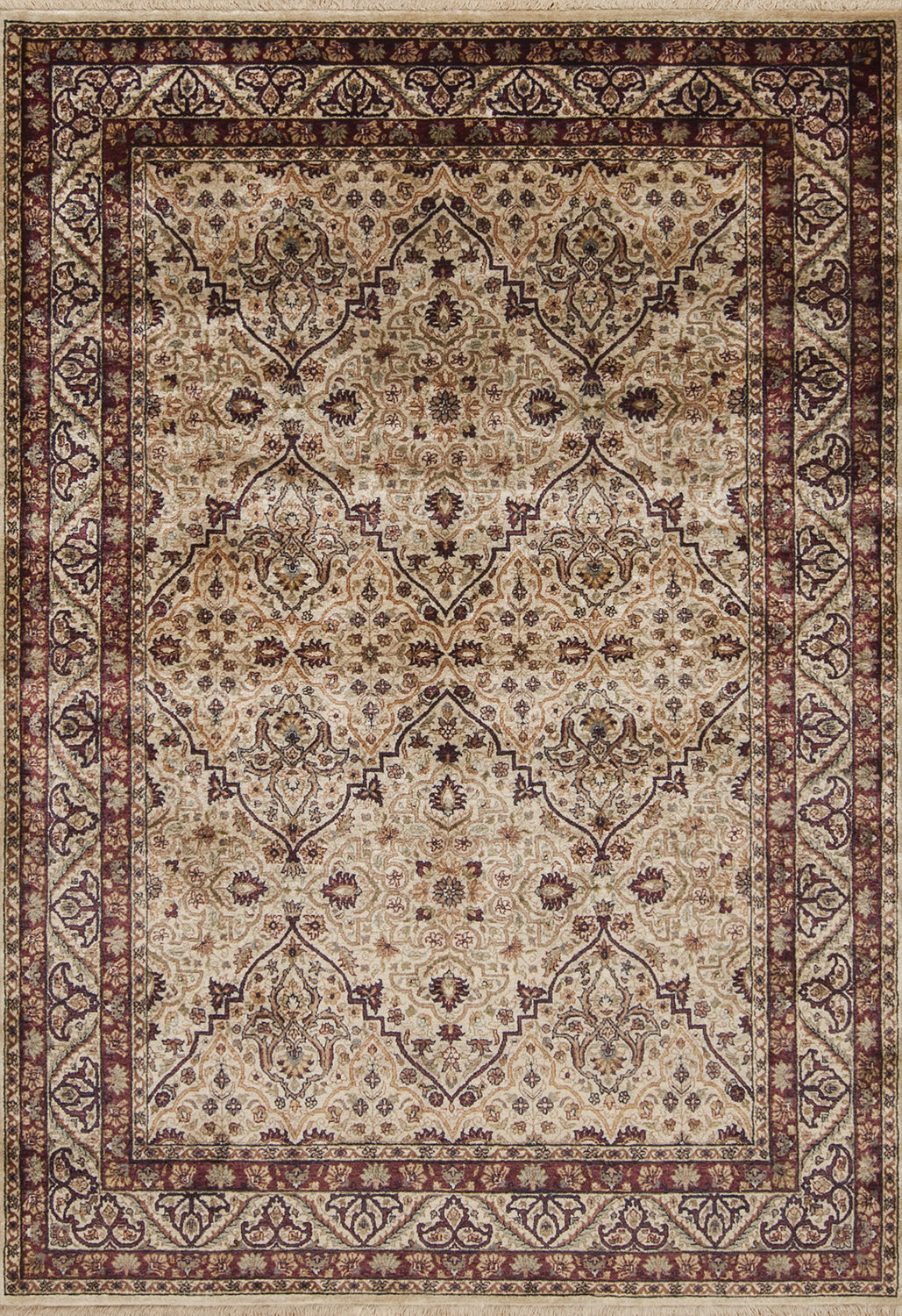 Samad Rugs Stately Manor Oriental Hand-Knotted Wool Wheat/Wheat Area ...