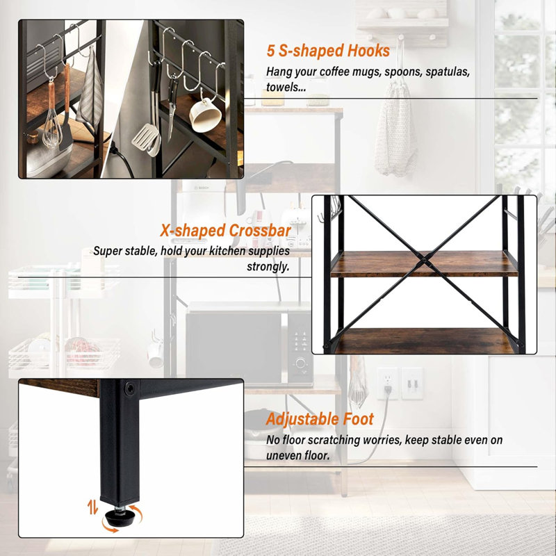 17 Stories 4-tier kitchen storage rack | Wayfair