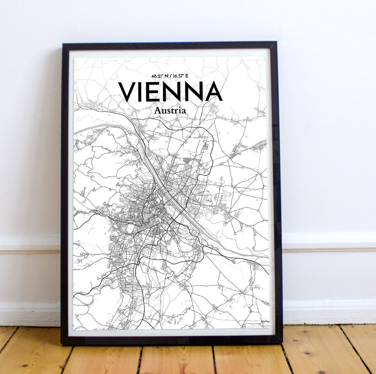 East Urban Home Vienna City Map - Unframed Graphic Art Print on Paper ...