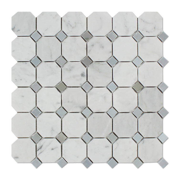 Stone & Tile Shoppe, Inc. Marble Octagon and Dot Mosaic Wall & Floor ...