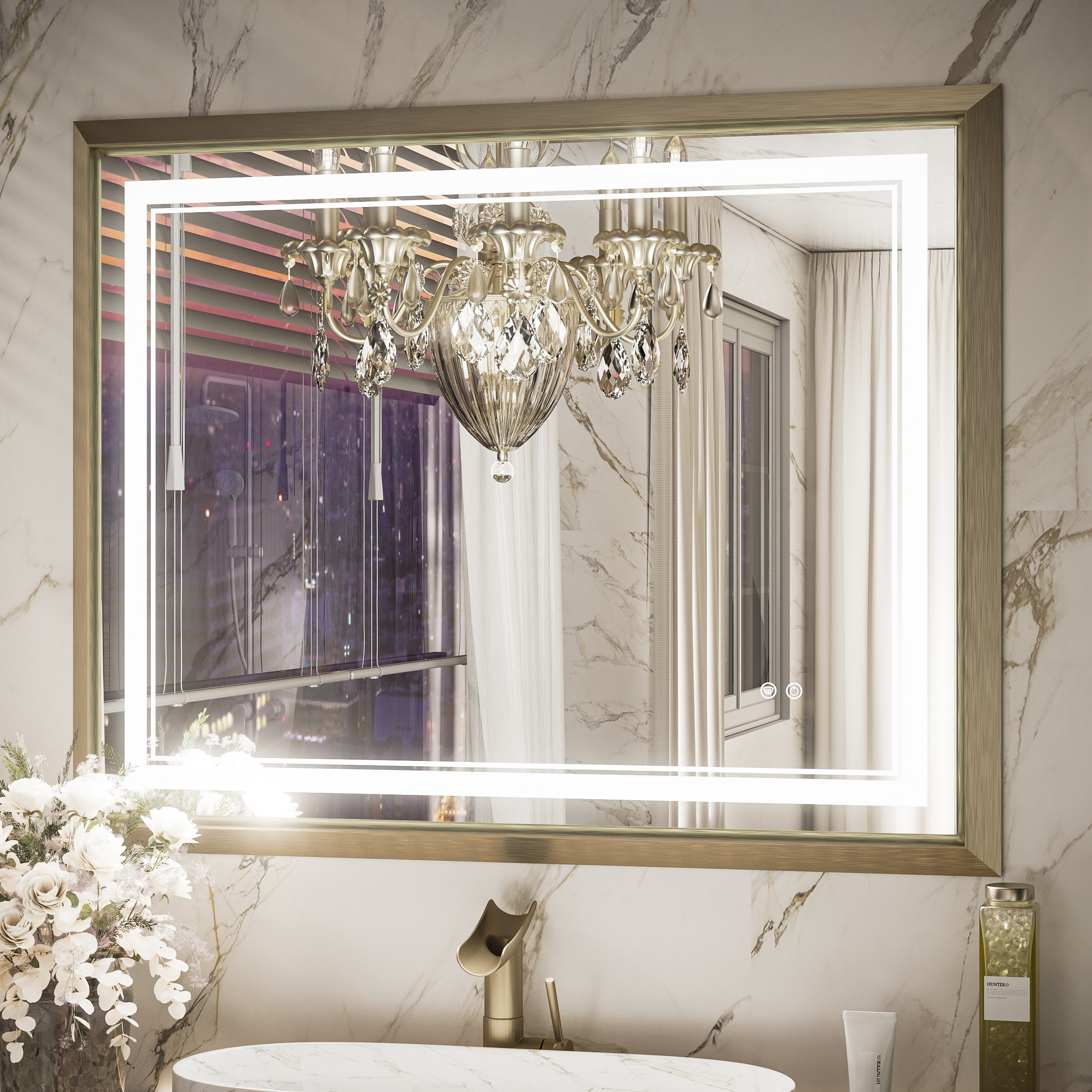 Ivy Bronx Kincso LED Lighted Bathroom Vanity Mirror Dimmable Anti-Fog ...