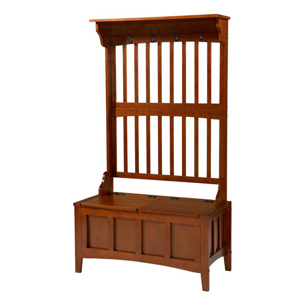 Charlton Home® Hunton Hall Tree 36'' Wide with Bench & Reviews | Wayfair