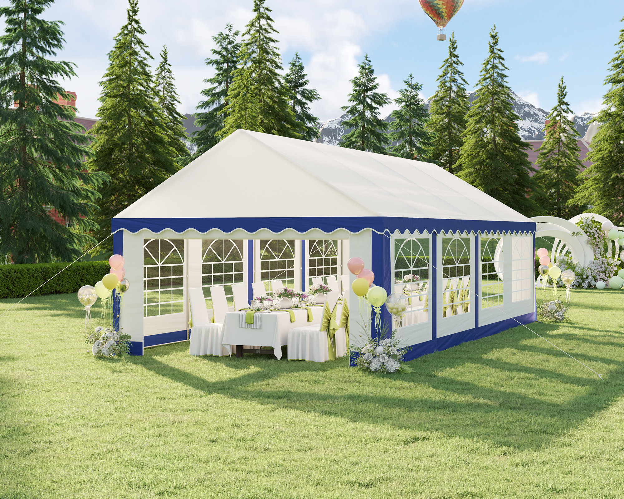 LUXOAK Luxoak Large Outdoor Event Shelter, Wedding Party Tent With ...