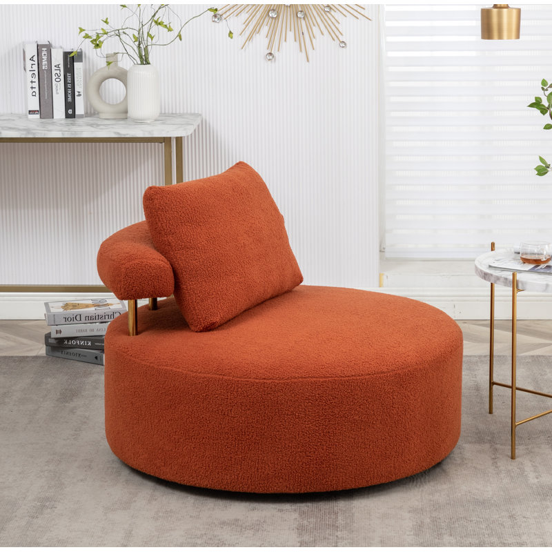 Orren Ellis Chenice Upholstered Swivel Barrel Chair & Reviews | Wayfair