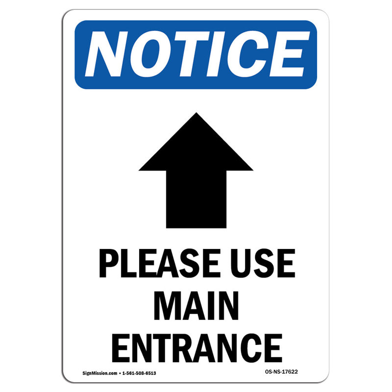 SignMission Please Use Main Entrance Sign with Symbol | Wayfair