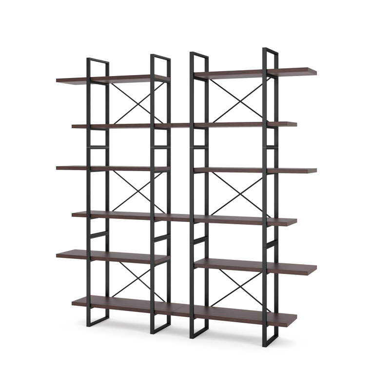 17 Stories Kurosh 85" H x 82.7" W Iron Library Bookcase | Wayfair