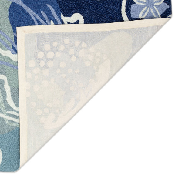 Beachcrest Home™ Vogt Abstract Hand Hooked Blue Area Rug & Reviews ...