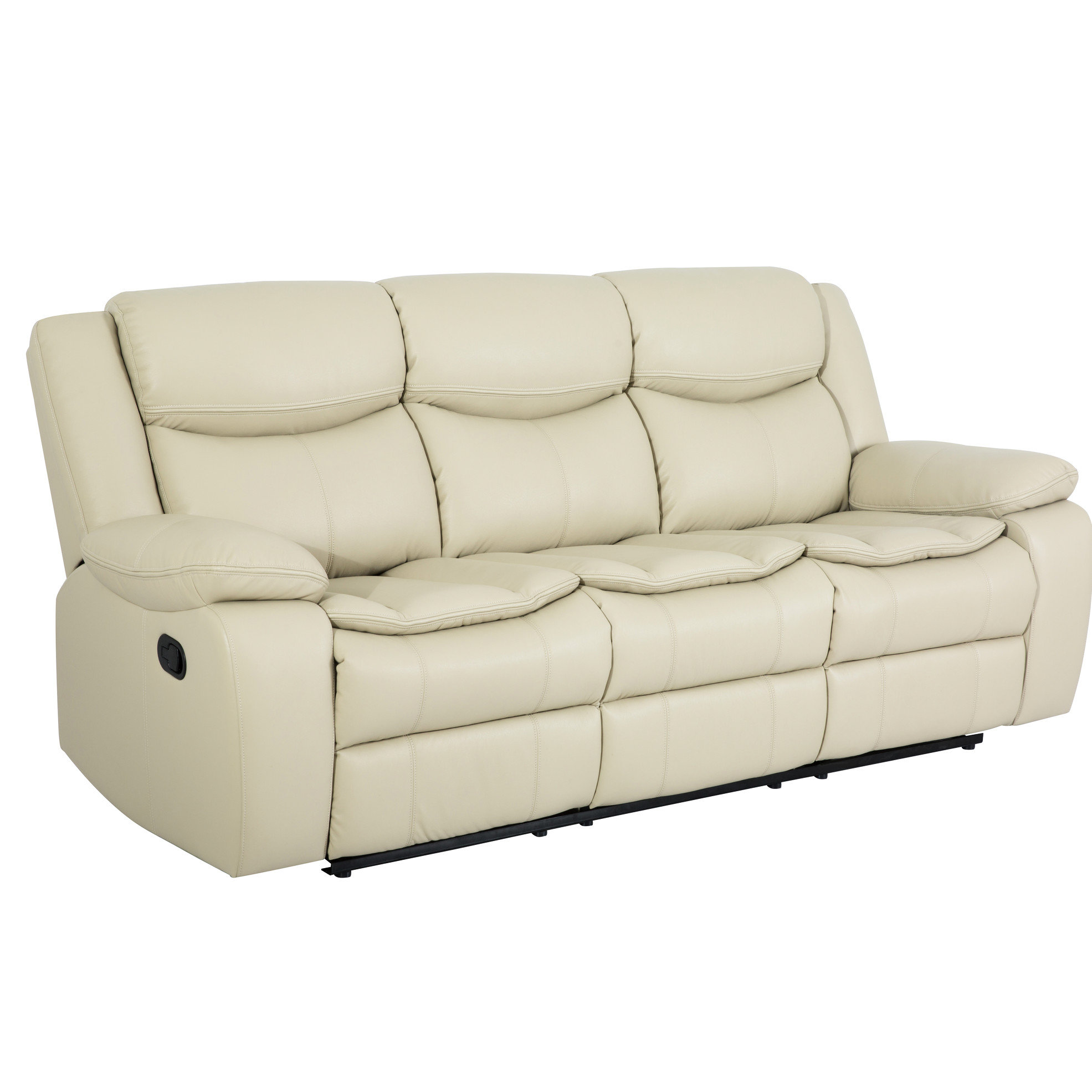 Hokku Designs Manual Reclining, Cream Leather, , Relaxation At Home ...