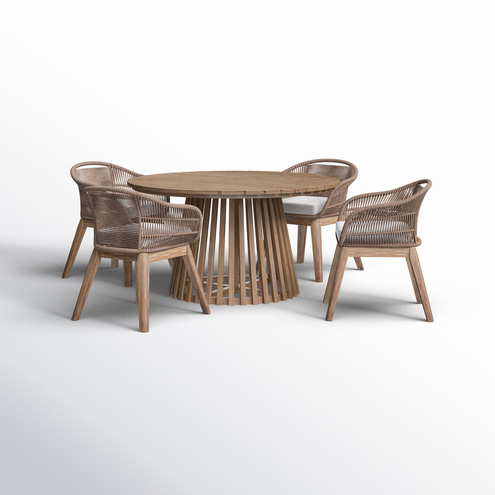 Joss & Main Bardolf Round 4 - Person 55" Long Dining Set with Cushions ...