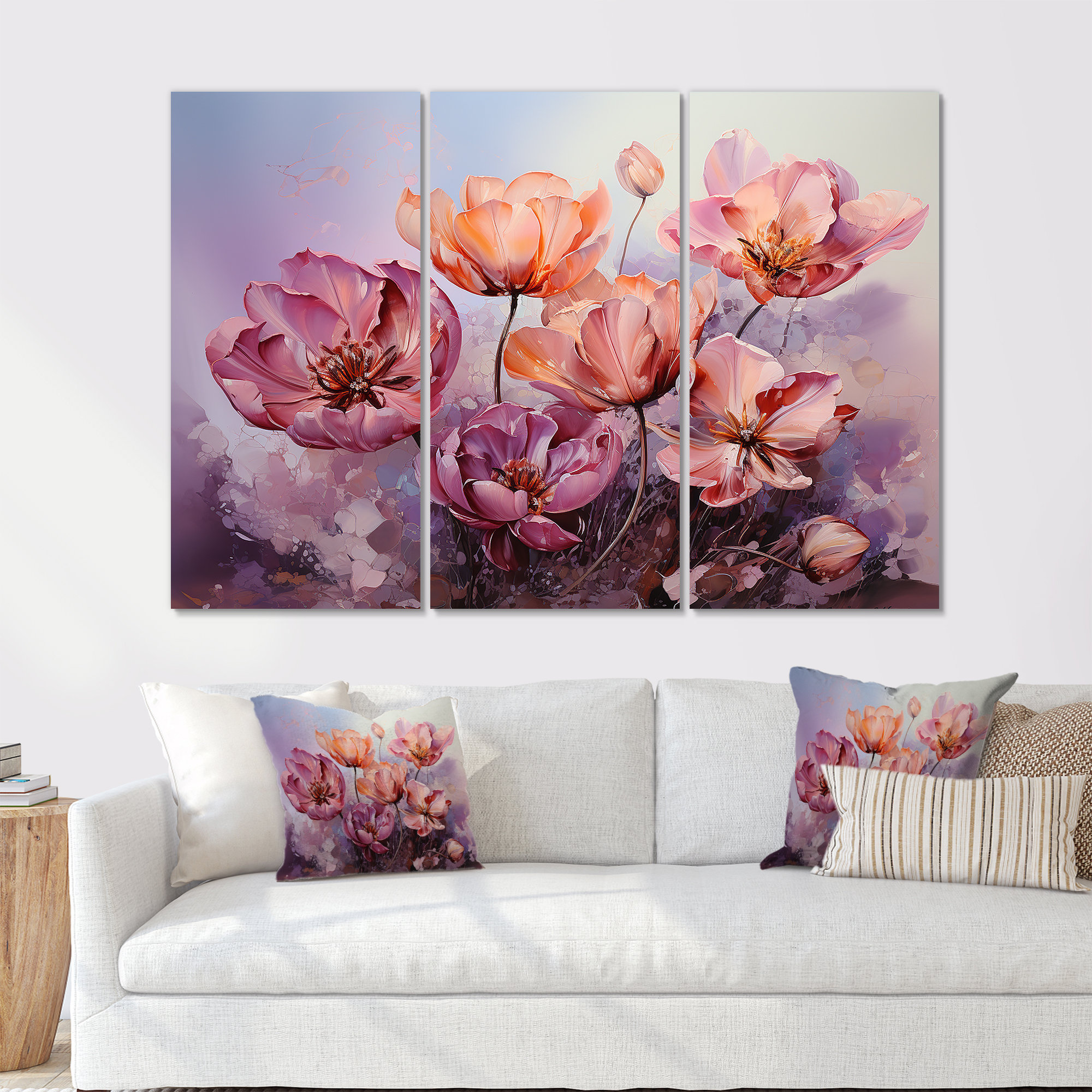 Lark Manor™ Farmhouse Purple Ad Coral Tulips Florescence - Tulips Wall ...