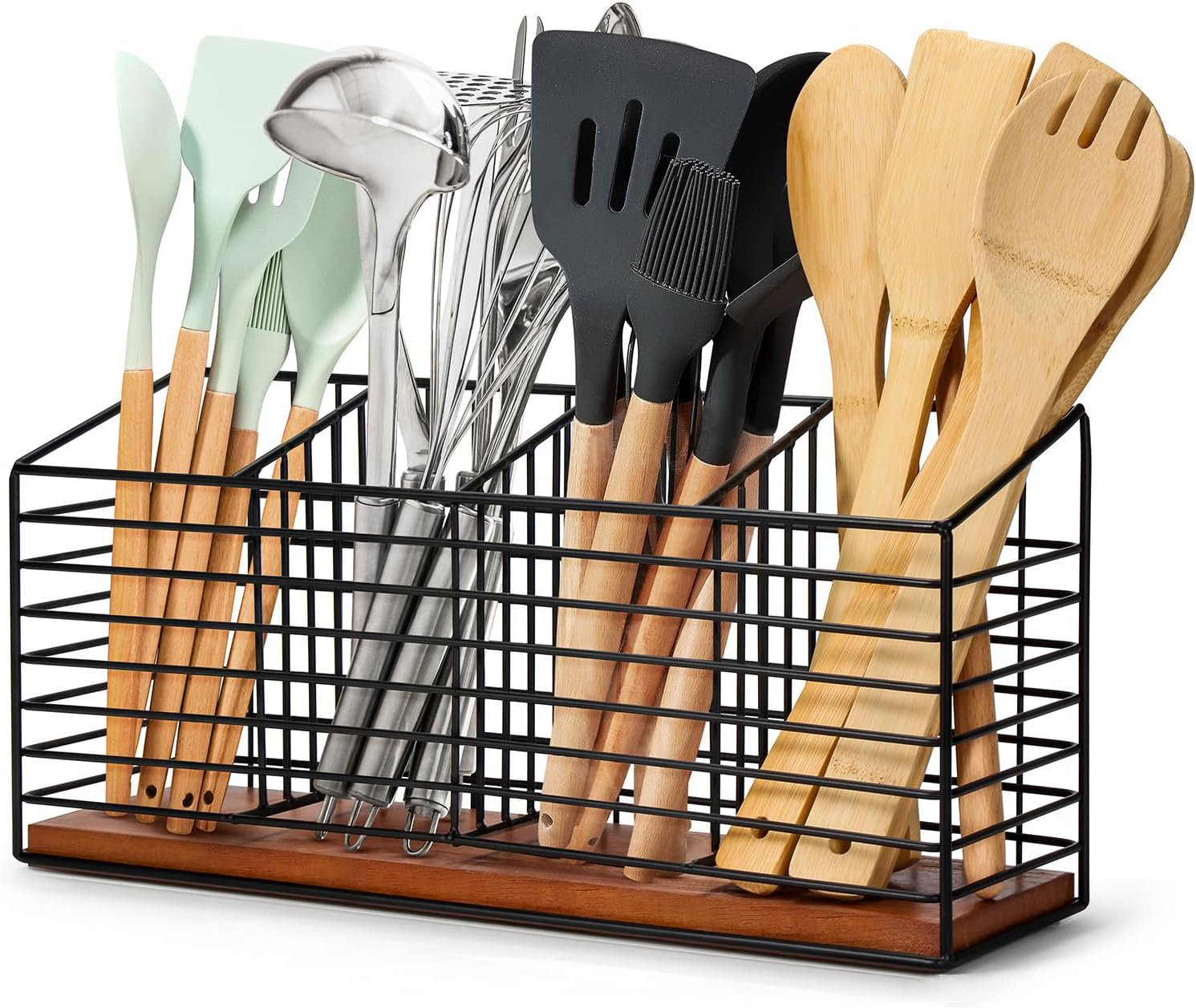 17 Stories Metal Rectangle Utensil Crock | Wayfair
