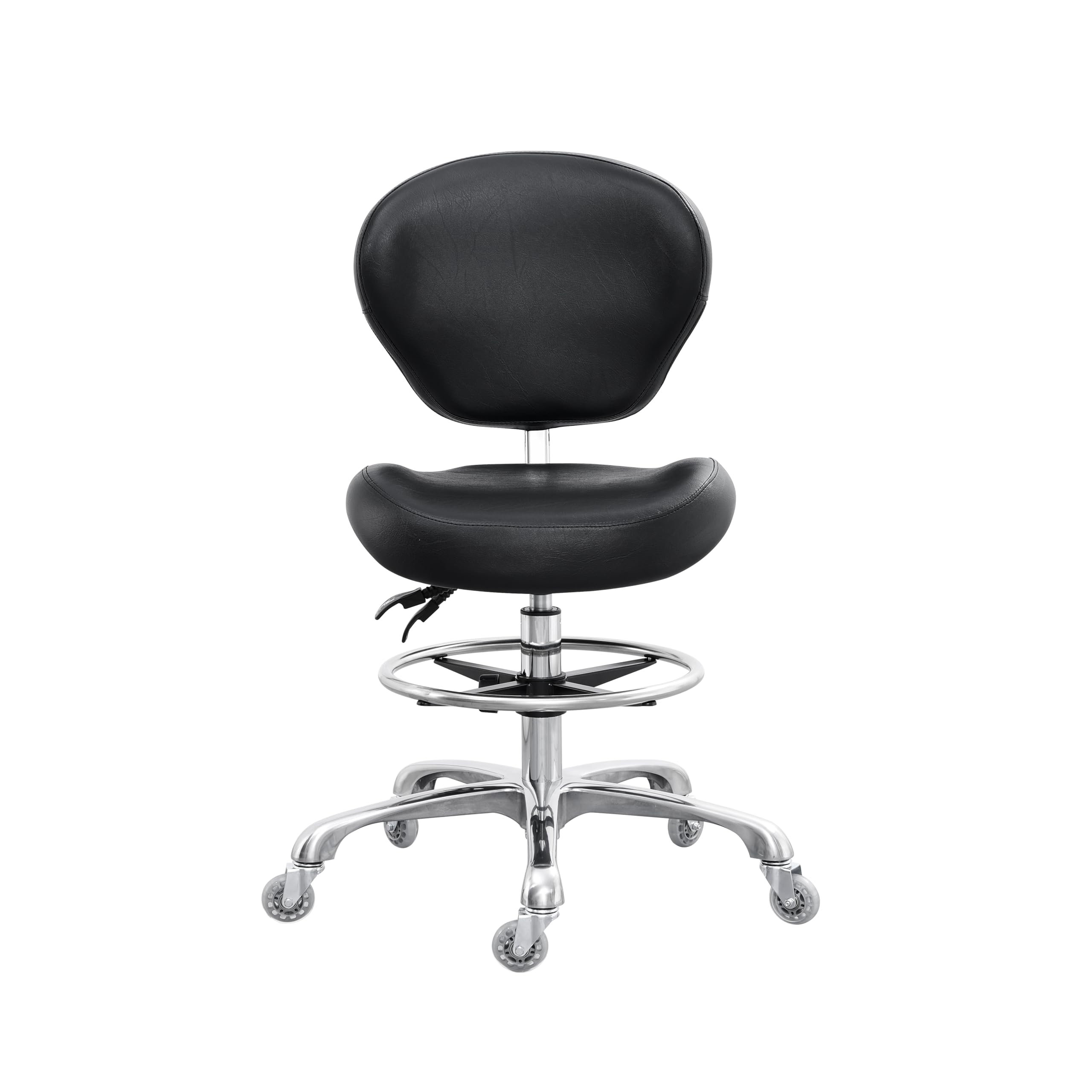 Hokku Designs Adjustable Tall Shop Stool, With Back Support For Studio ...