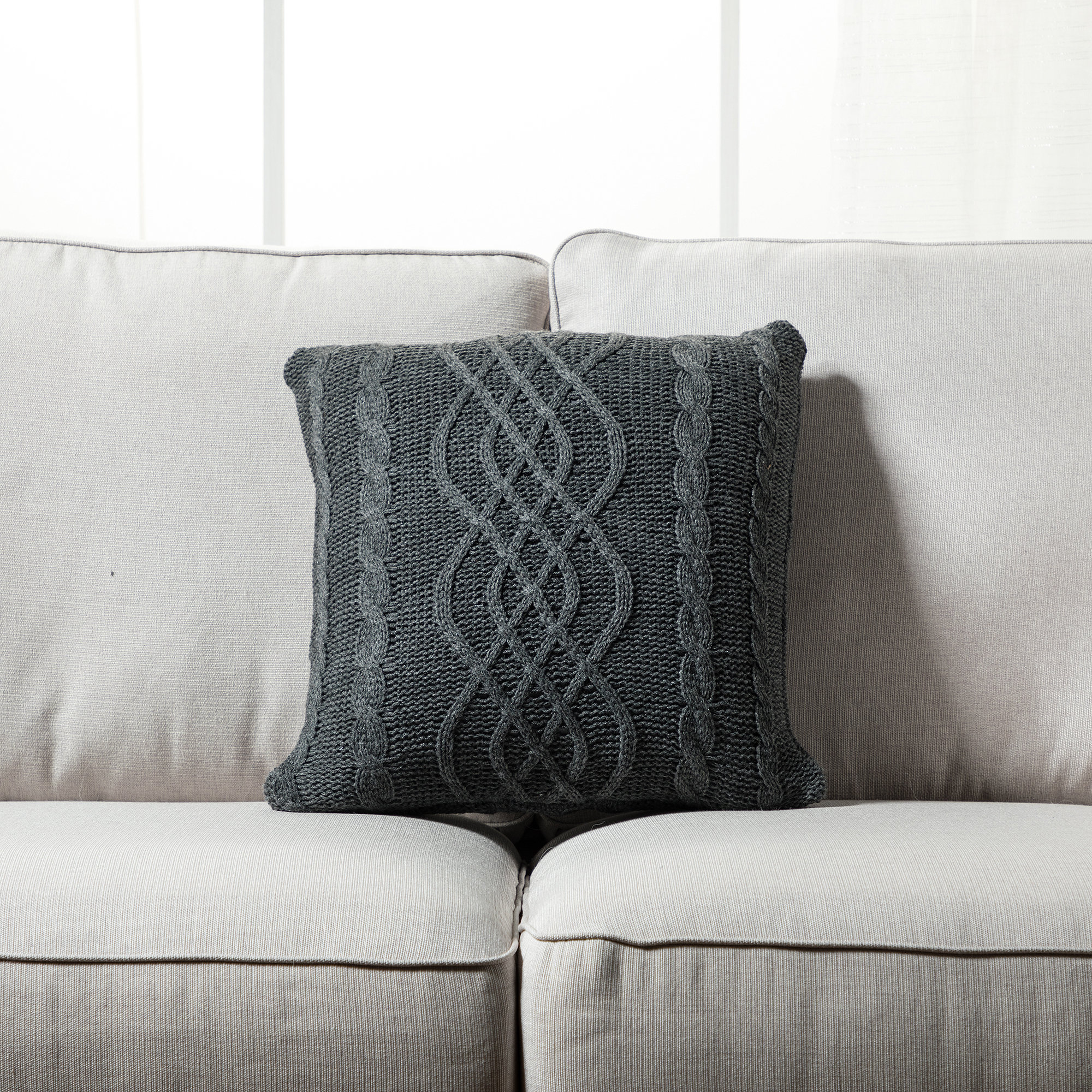 Peterborough Home Banff Cable Square Pillow Cover & Insert & Reviews ...