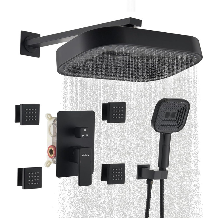 HIGEMZ Wall Mounted Bathroom Shower Faucet Mixer Sets,Shower System ...