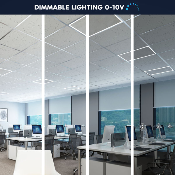 Luxrite Dimmable Rectangle Flat Panel Ceiling Light | Wayfair