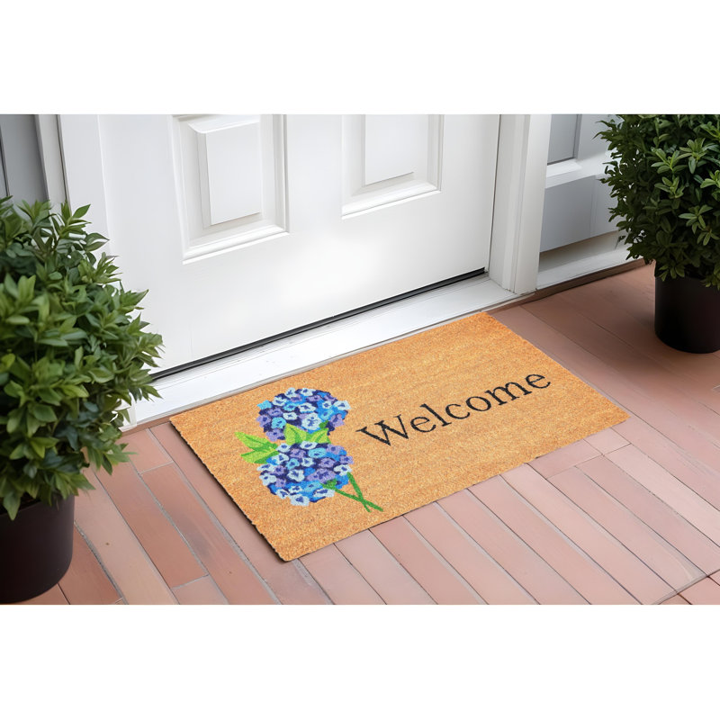 Birch Lane™ Alwine Hydrangea 29" x 17" Non-Slip Outdoor Door Mat ...