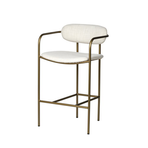 Joss & Main Belarus Upholstered Counter Stool with Metal Frame ...