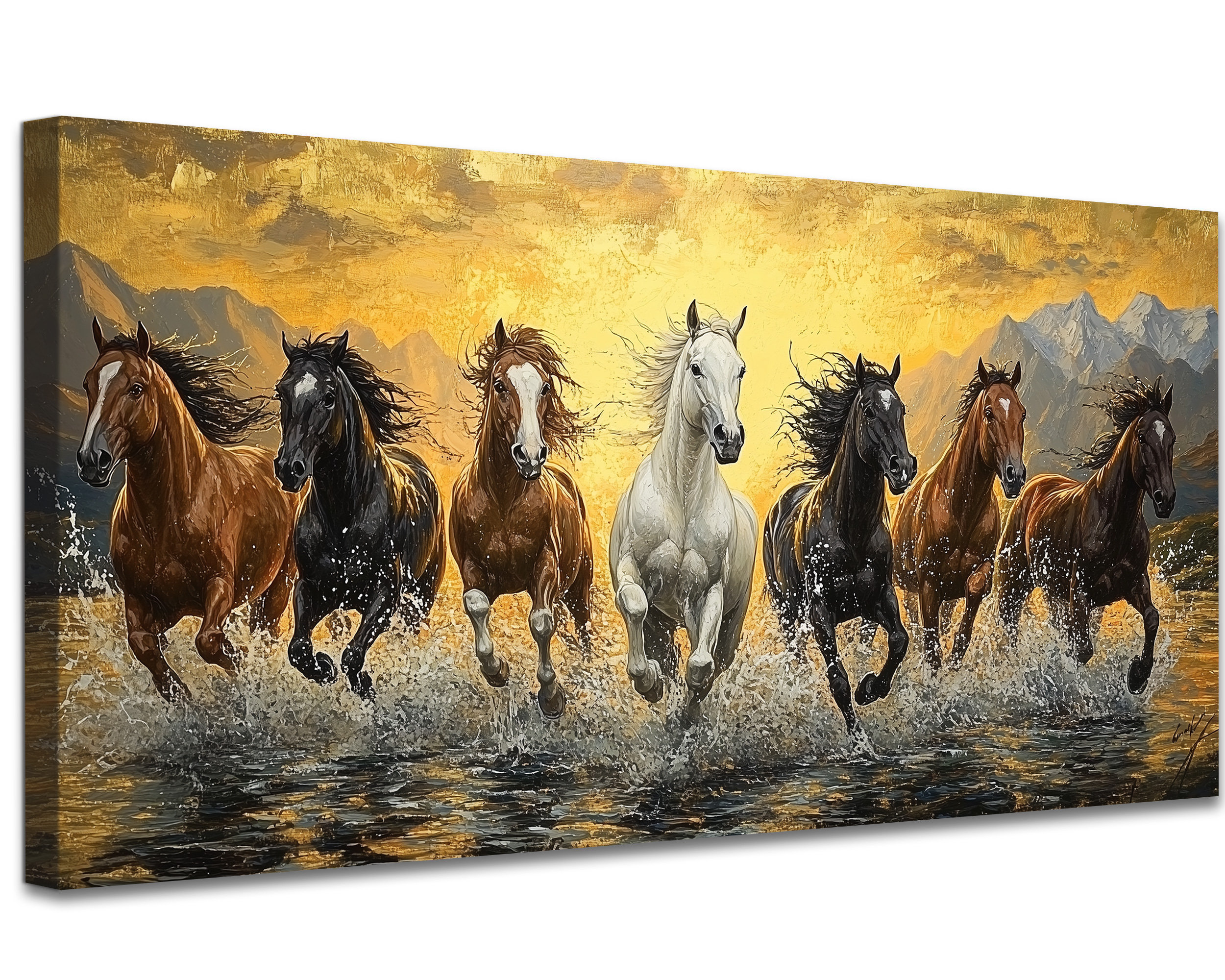 The Holiday Aisle® Running Horses Wall Decor - Canvas Horse Pictures ...