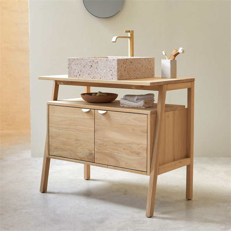 Union Rustic Madrona 90Cm Single Bathroom Vanity Base Only in Brown ...
