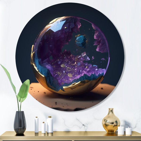 Mercer41 Exploring The Depths Of Purple Gold Geode III On Metal Print ...