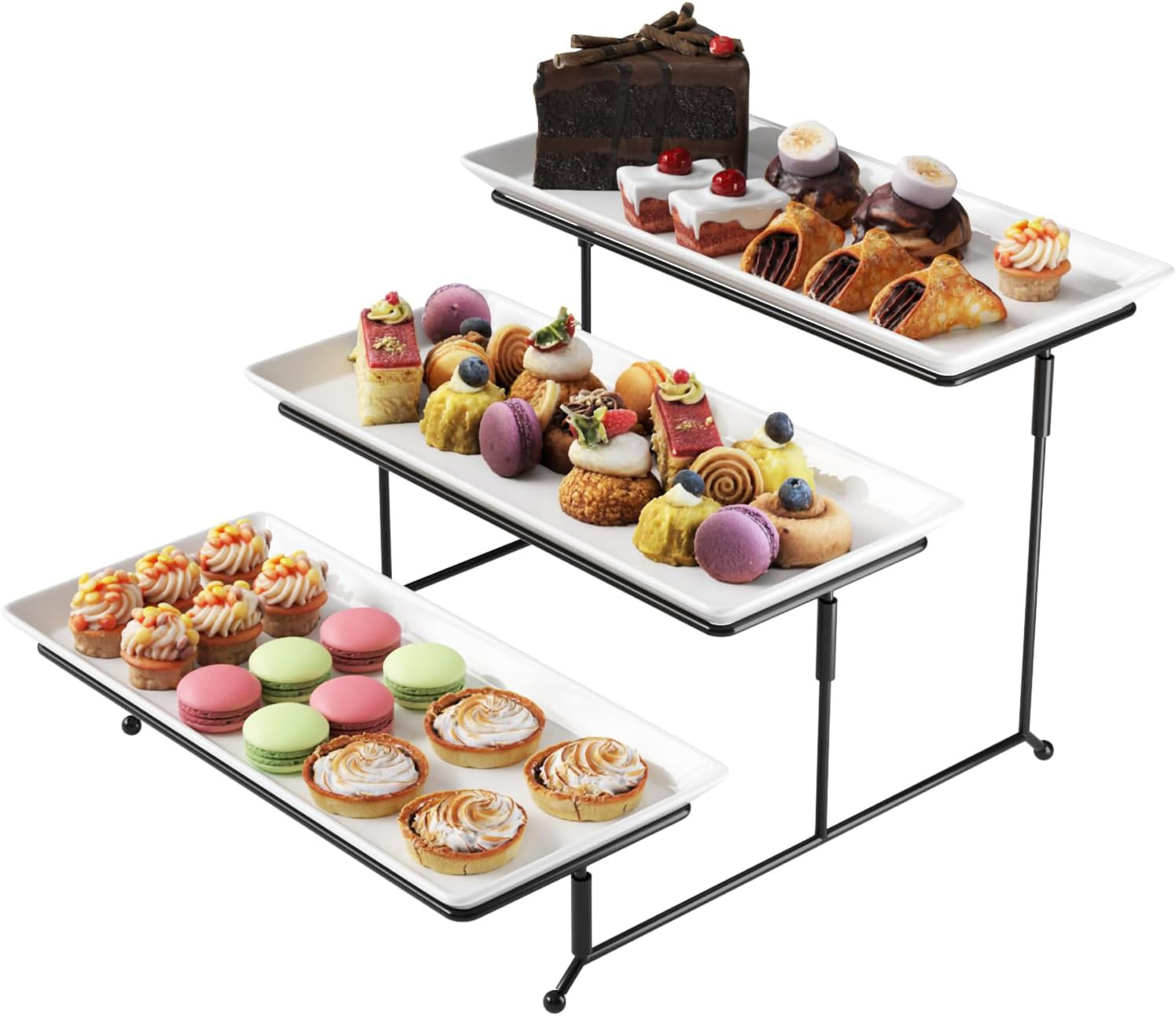 xinchentong Three-Layer Plate Display Stand, Rectangular White ...