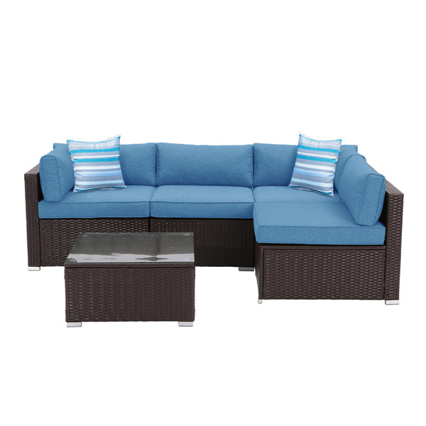 Orren Ellis Ahull 4 - Person Outdoor Seating Group with Cushions ...