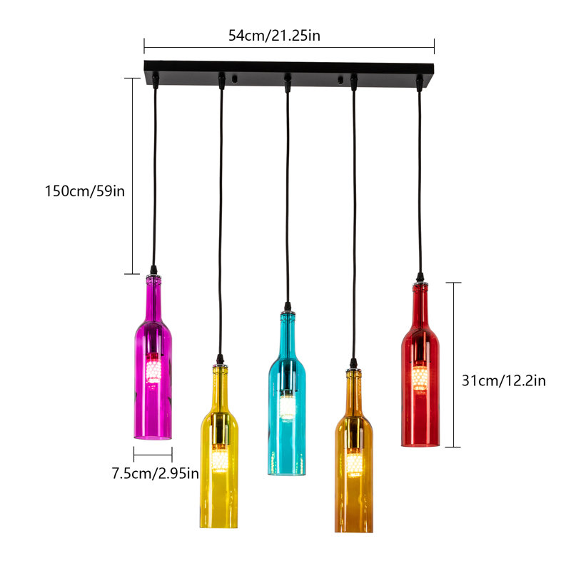 George Oliver Dawnica 5 - Light Unique/Statement Bulb Pendant with ...