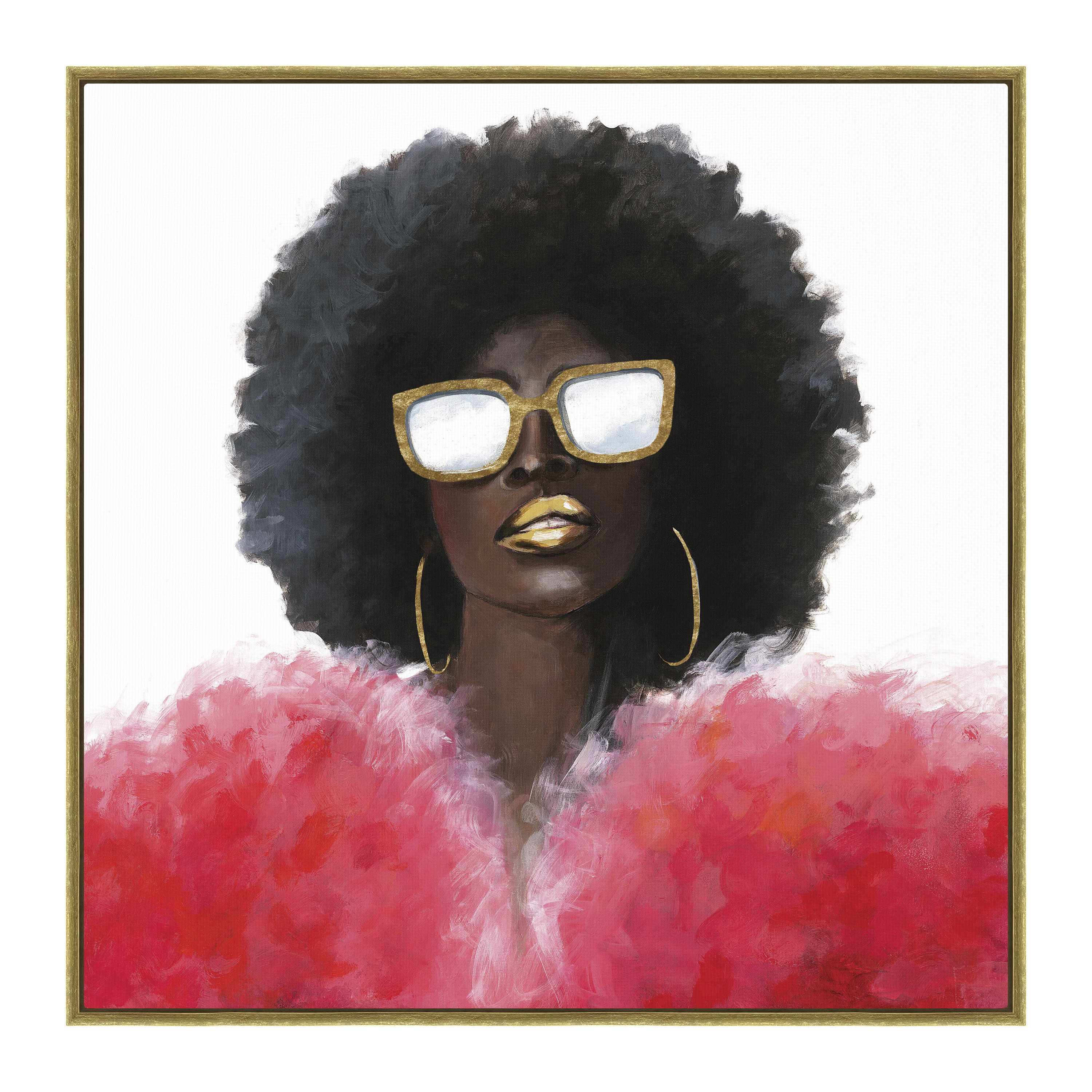 Everly Quinn Battice Glam Star Framed Embellished Canvas by Art Brand ...