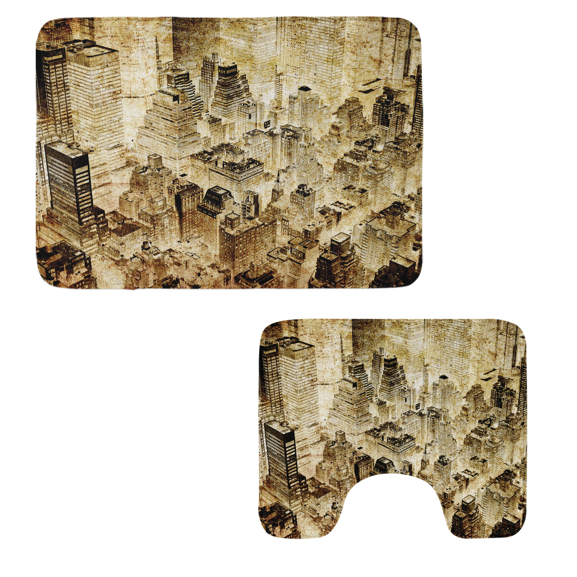 East Urban Home American Bathroom Rug Set 2 Pieces Rectangle & Contour ...