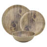 Loon Peak® Wood Brown 18 Piece Melamine Dinnerware Set Plate and Bowl ...