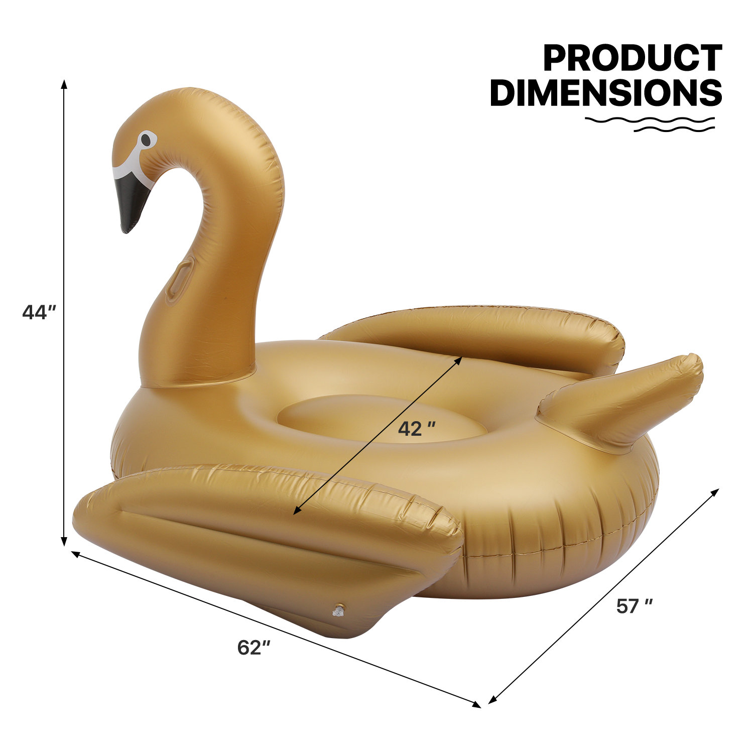 MoNiBloom Giant Inflatable Gold Swan Ride On Pool Float, Blow Up ...