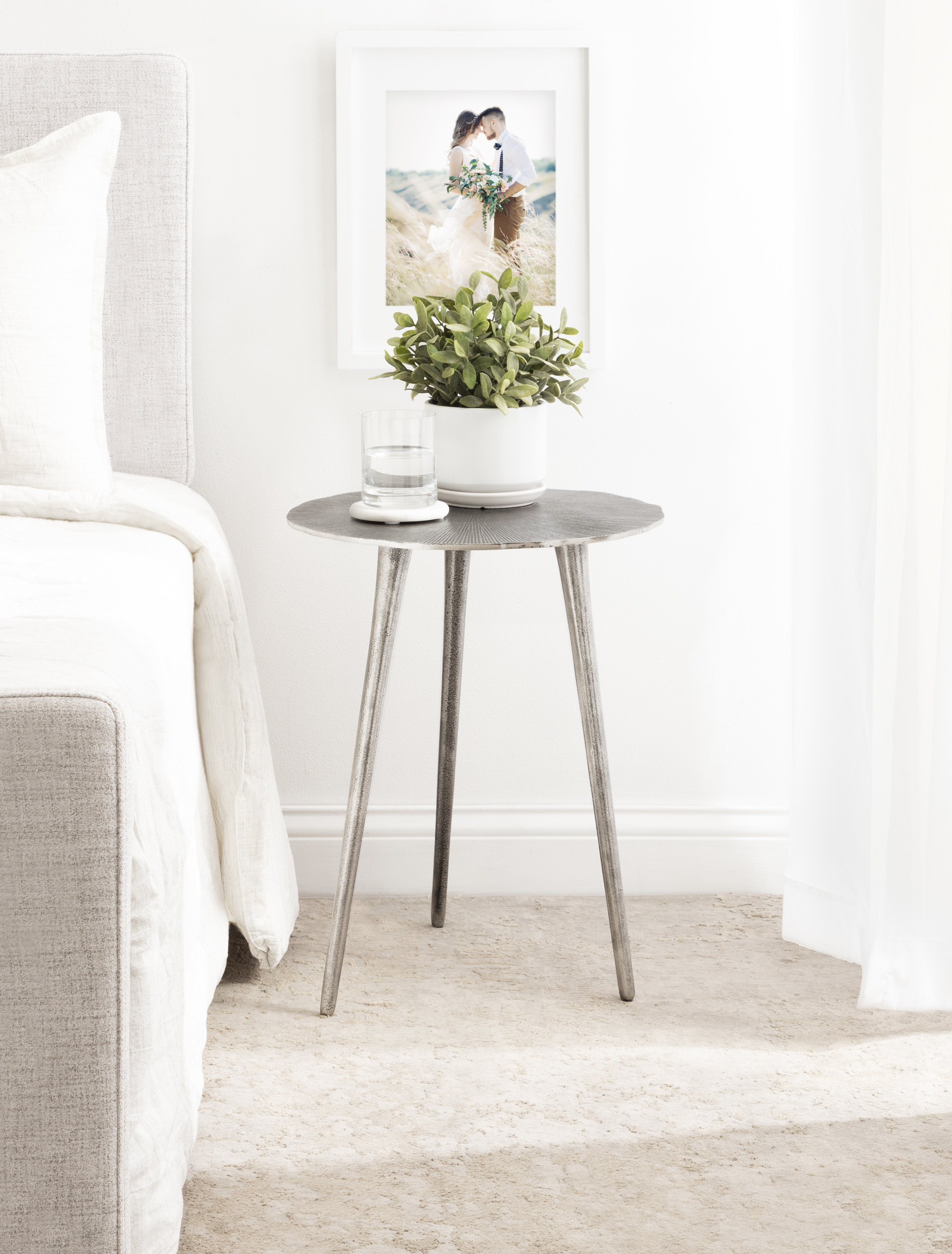 Etta Avenue™ Graham Round Metal Side Table & Reviews | Wayfair