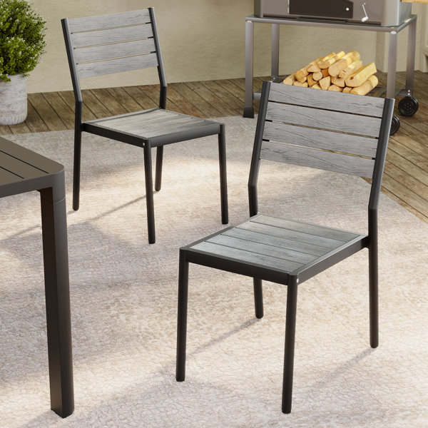 Ebern Designs Aluminum Outdoor Stackable Dining Chairs - Wayfair Canada